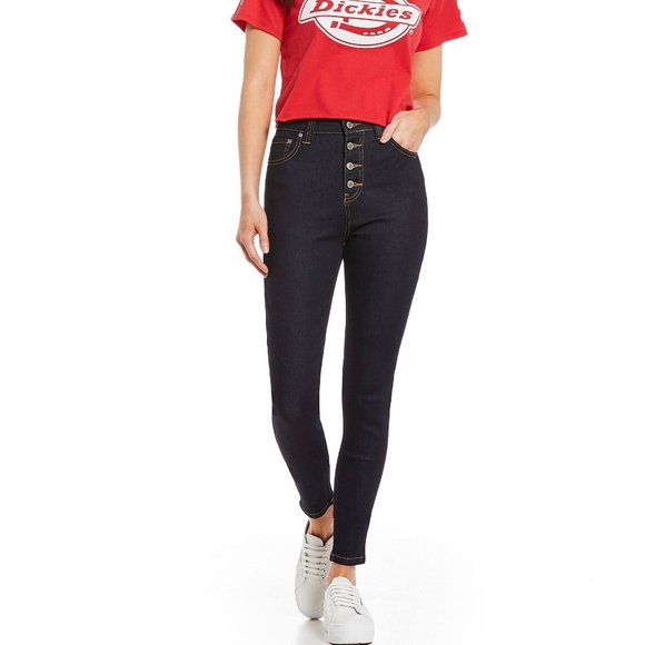 Dickies | Jeans | Dickies Girl Juniors Exposed Button High Rise Skinny ...